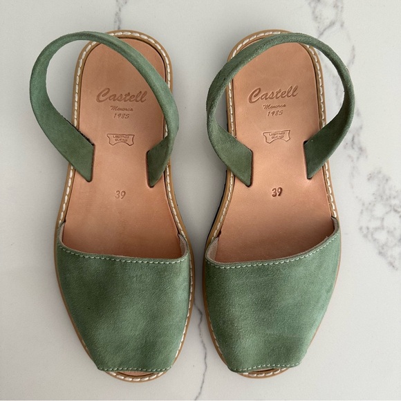 Castell | Shoes | Nwt Castell Spanish Abarca Classic Leather Peeptoe ...